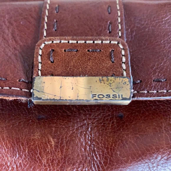 Fossil | Bags | Fossil Cognac Leather Shoulderbaghandbag | Poshmark